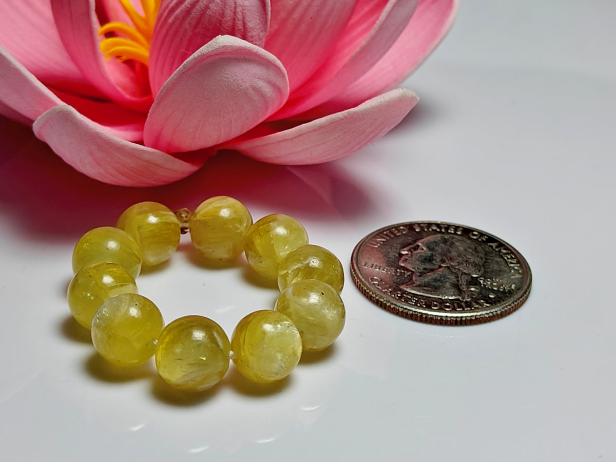 Lepidolite - Golden Mica Gem Healing Ring