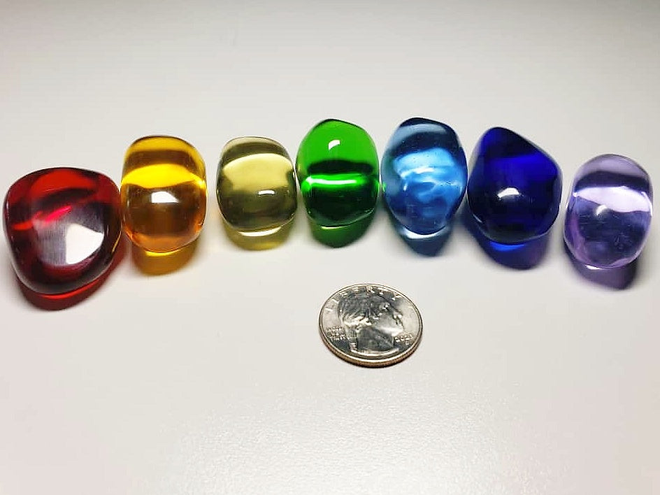 Andara Crystal Tumbled Bundle chakra colors*
